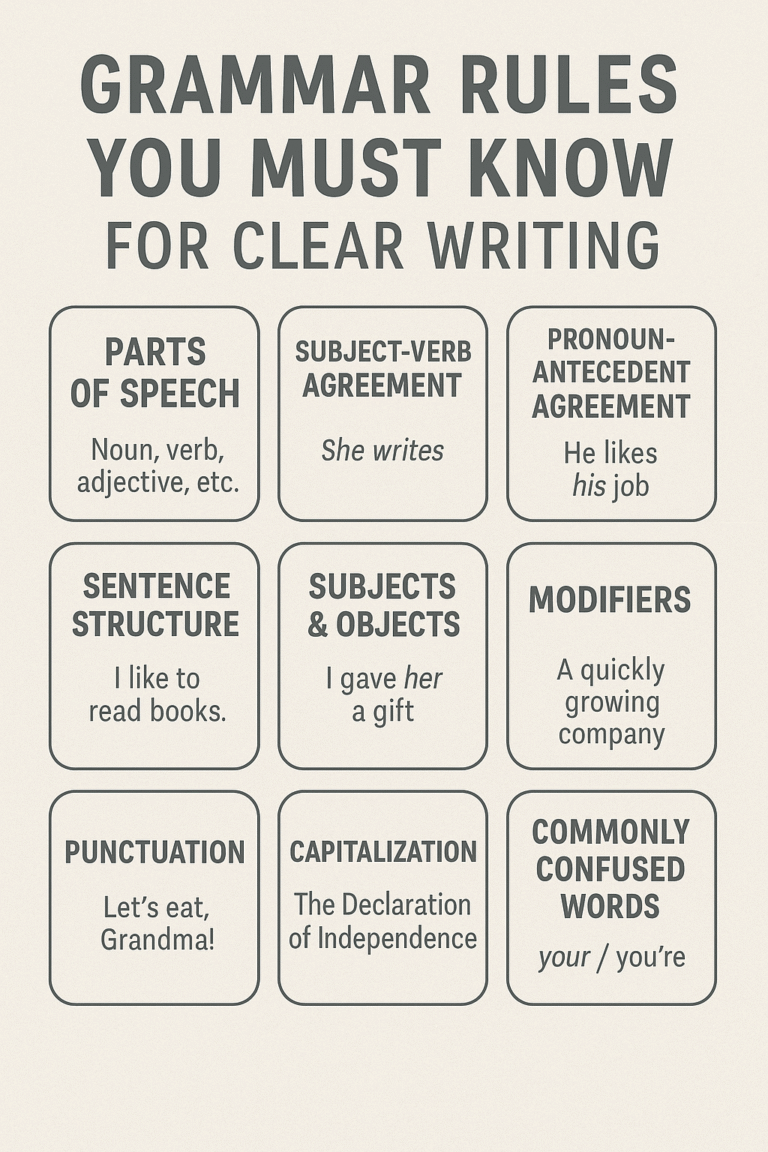 Grammar Rules You Must Know for Clear Writing - Learn Spoken English ...